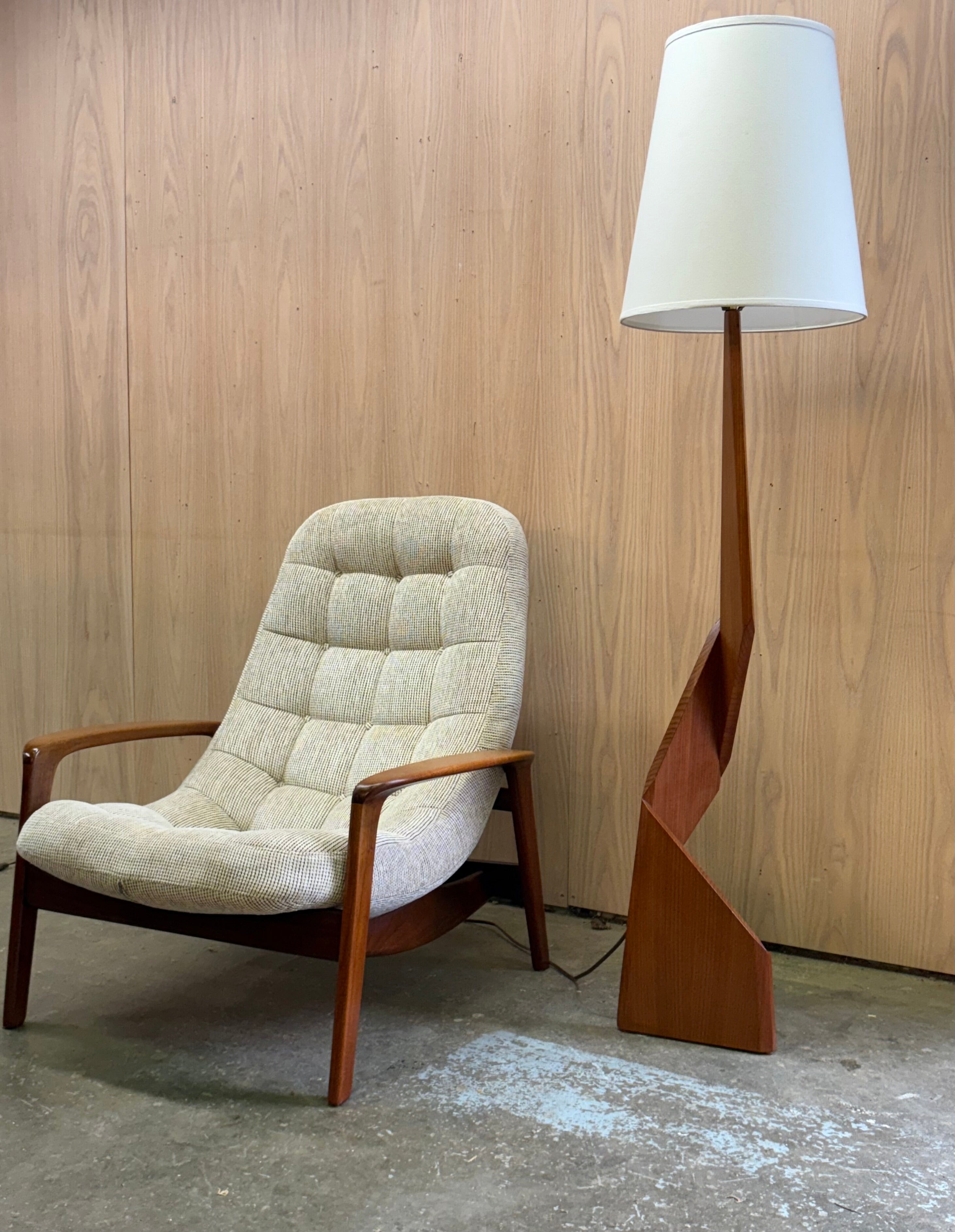 1960s Solid Teak Architectural Floor Lamp – Pray for Modern