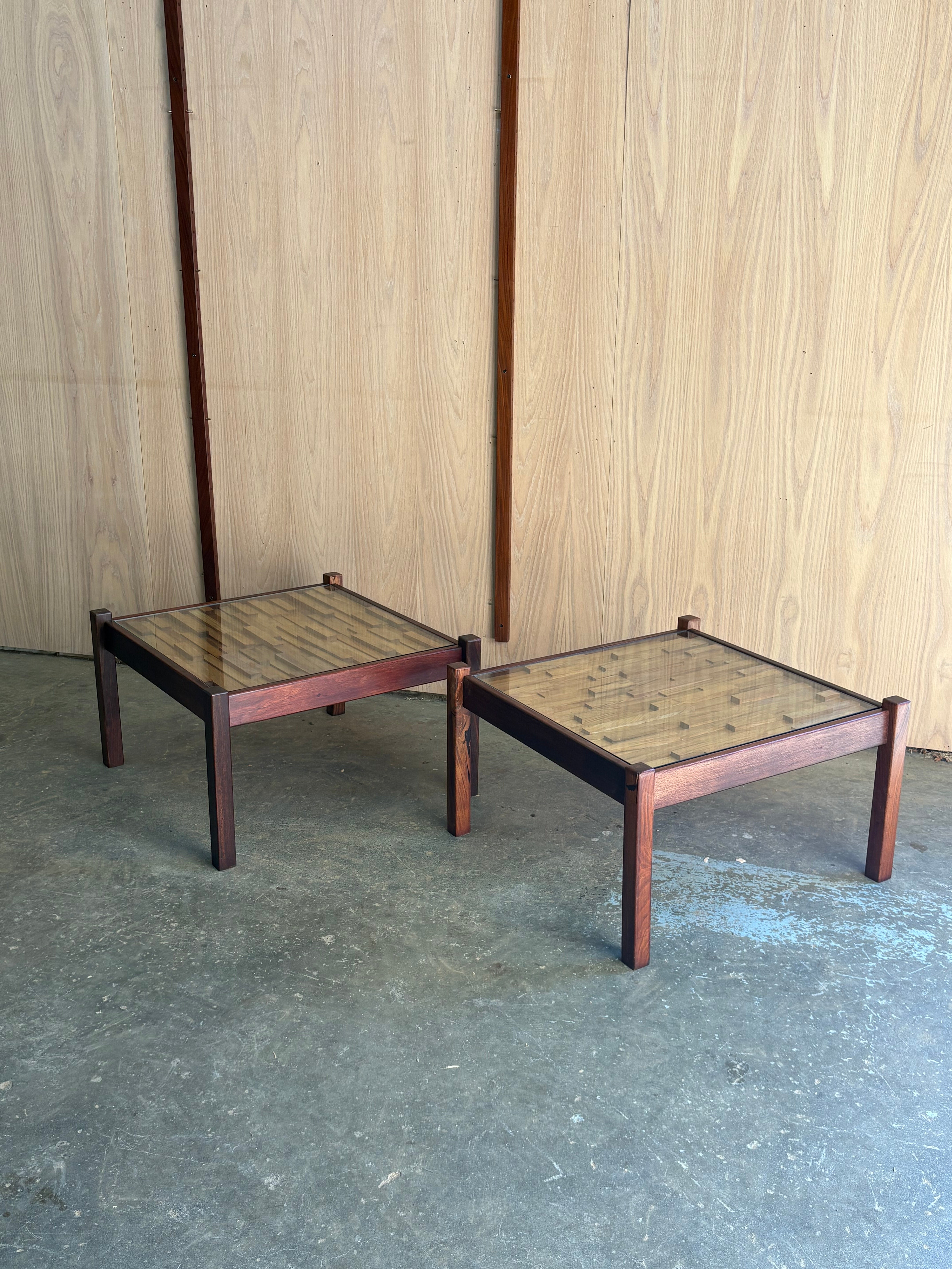 Pair of 1970s Brazilian Hardwood Side End Tables by Percival Lafer ...